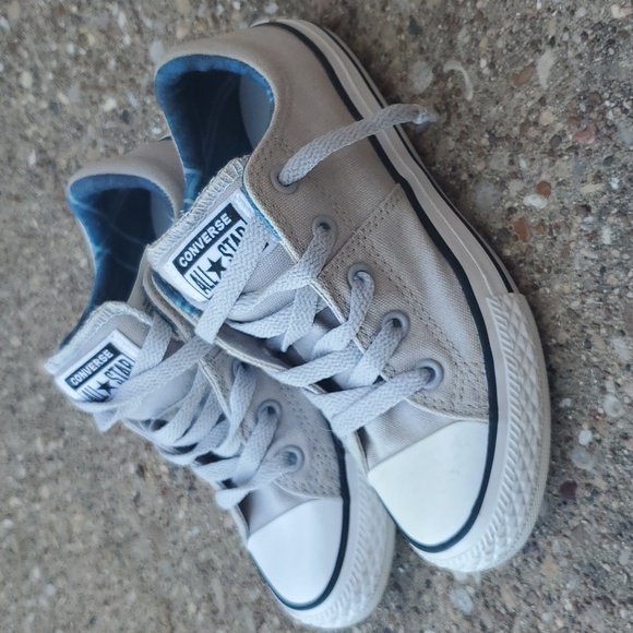 Converse | Shoes | Converse All Star Light Grey Canvas Sneakers Youth 3 ...